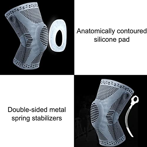 OTCPP Volleyball Knee Pads,Knee Pads with Patella Gel Pad and Strap Fixation,Knee Support Bandage,Black (Medium)