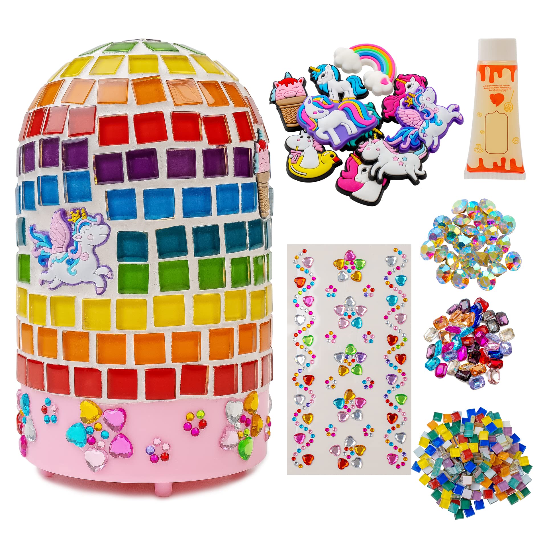 Make Your Own Mosaic Night Light - Craft Kit for Kids, Arts Craft Project Kit for Girls Age 4 to 8 Year Old