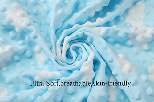 Minky Bassinet Sheet Set 2 Pack Stretch Fitted Cradle Sheets,Ultra Soft Thick Universal Fit Oval Rectangle Hourglass Pad/Mattress, for Baby Girls and Boys Dots Snowflake Blue Clouds
