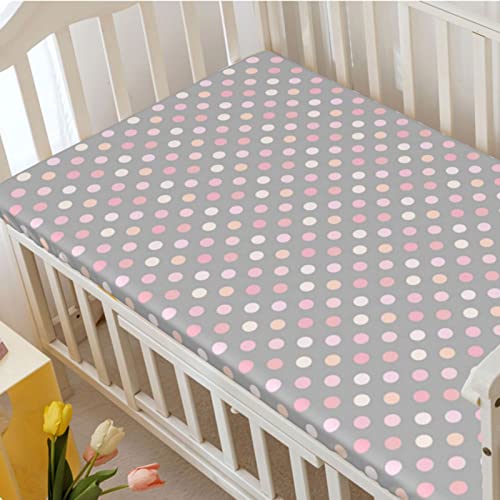 Pastel Themed Fitted Crib Sheet,Standard Crib Mattress Fitted Sheet Soft & Stretchy Fitted Crib Sheet-Baby Crib Sheets for Girl or Boy,28β x52β,Taupe Pink