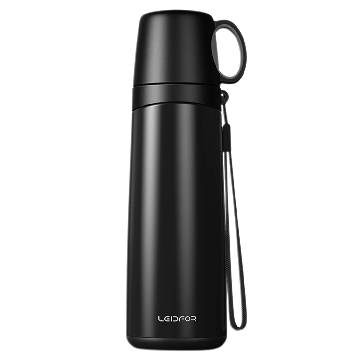 Leidfor Coffee Travel Mug Vacuum Insulated Thermal Water Bottle Build-in Lid Cup Stainless Steel Leakproof 17Ounce Lion