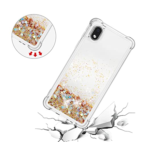 Phone Case Cover Glitter Case Compatible with Samsung Galaxy A01 Core Case Compatible with Women Girls Girly Sparkle Liquid Luxury Floating Quicksand Transparent Soft TPU Phone Case Bags Sleeves (Col