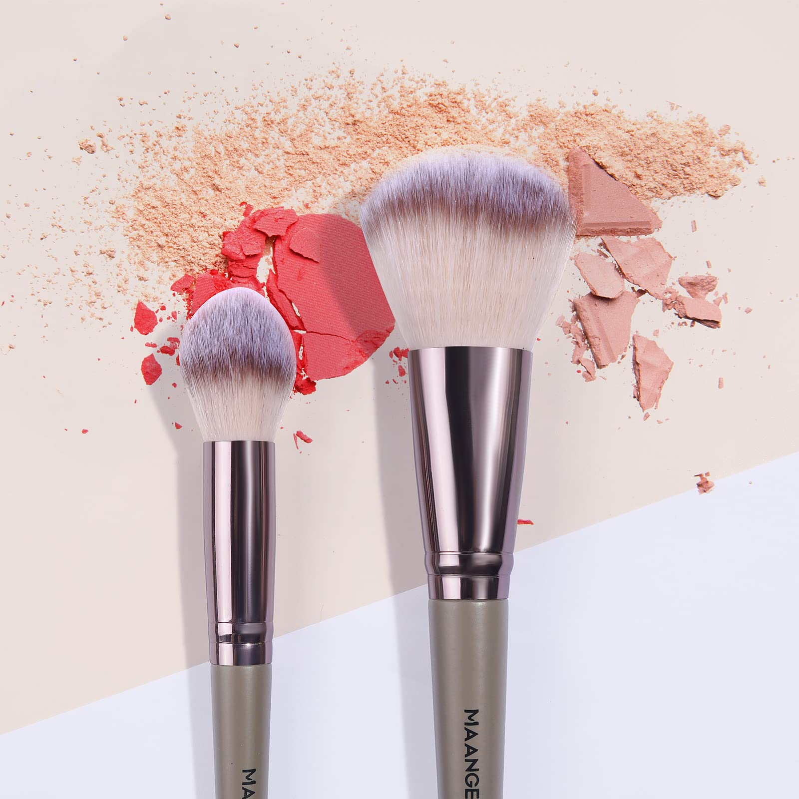 Makeup Brushes 20 Pcs Makeup Brush Set, MAANGE Premium Synthetic Powder Concealers Eye Shadows Eyeliner Make Up Brushes (Champagne)