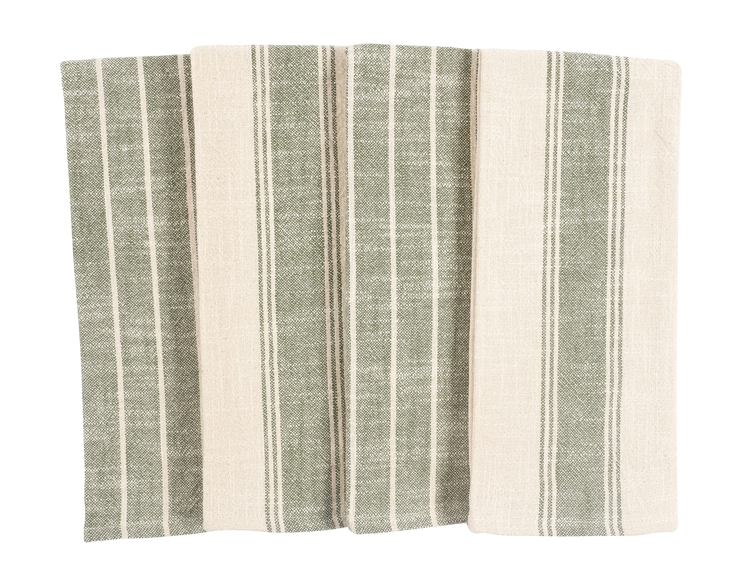 KAF Home Set of 4 Natural Rustic Farmhouse Slubbed Kitchen Towel | 100% Cotton Dish Towel, 18 x 28 Inches | Soft and Absorbent | Set of 4