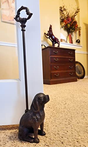 LuLu Decor, Cast Iron Decorative Dog Door Stopper with Rod, 5lbs 1oz