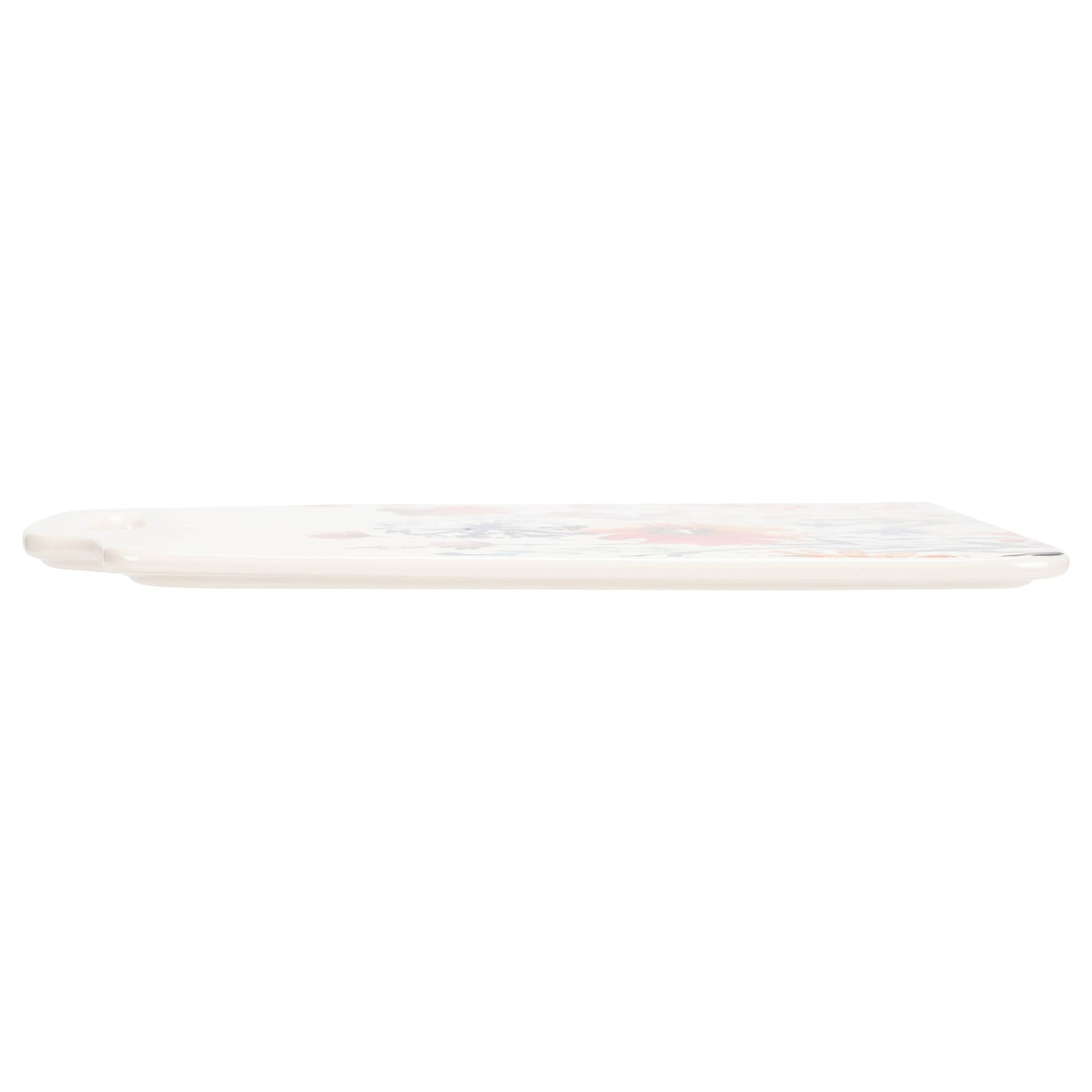 Meadow Flowers Orange and Cream 10 x 6.5 Ceramic Stoneware Cheese Cutting Board