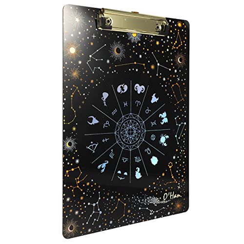 NUOBESTY Plastic Folders 4pcs Size Low Office Decorative Pattern Clipboard Storage for Nurses Profile Paper Case Exam Board with Letter Teacher Document Holder Conference File