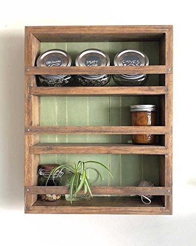 Mansfield Cabinet No. 104 - Solid Wood Spice Rack Cabinet Willow Grey/White