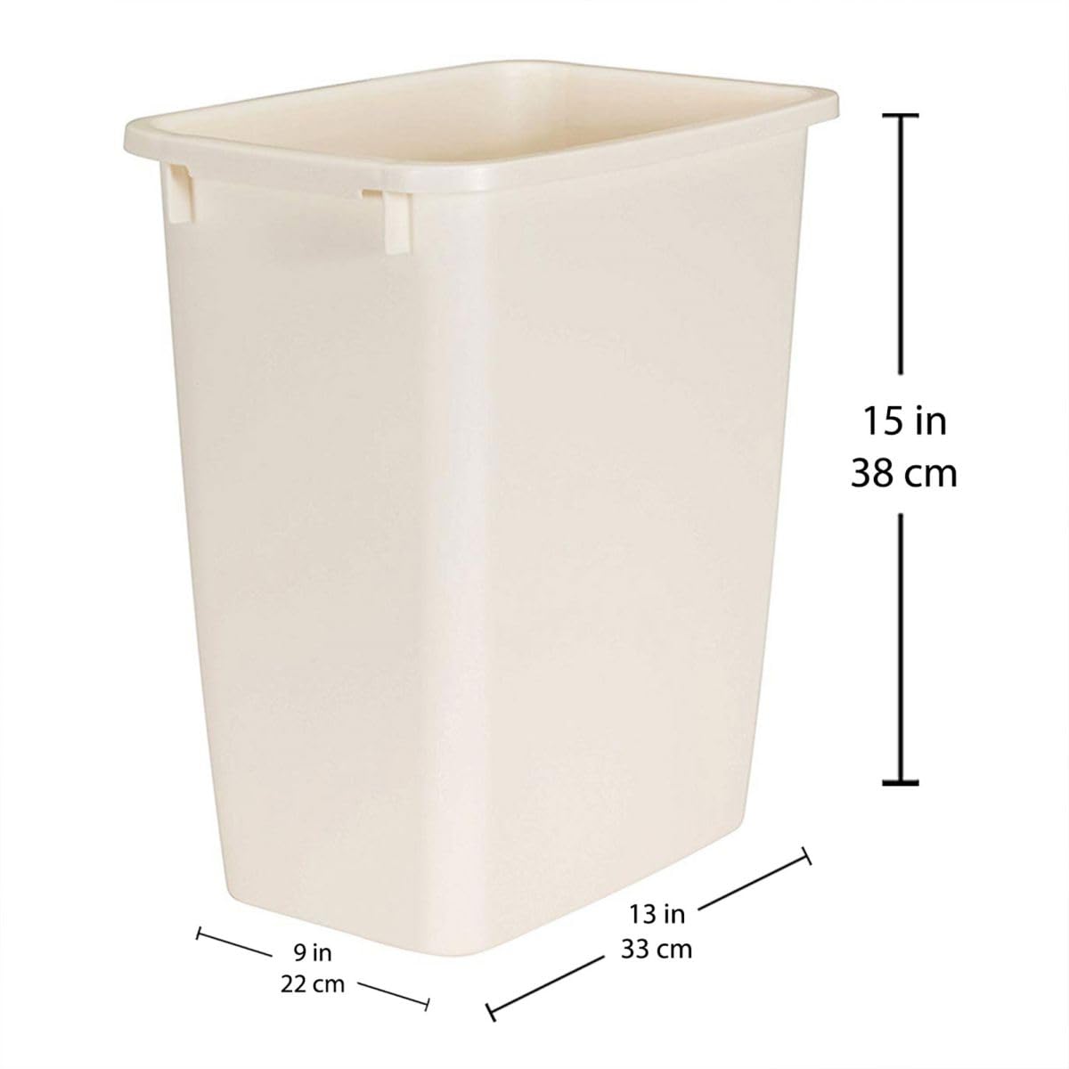 MEZHI 5-Gallons, Plastic Garbage Can/Wastebasket for Kitchen/Bathroom fits Under-Sink/Desk/Countertop/Cabinet, 21-Quart, Bisque