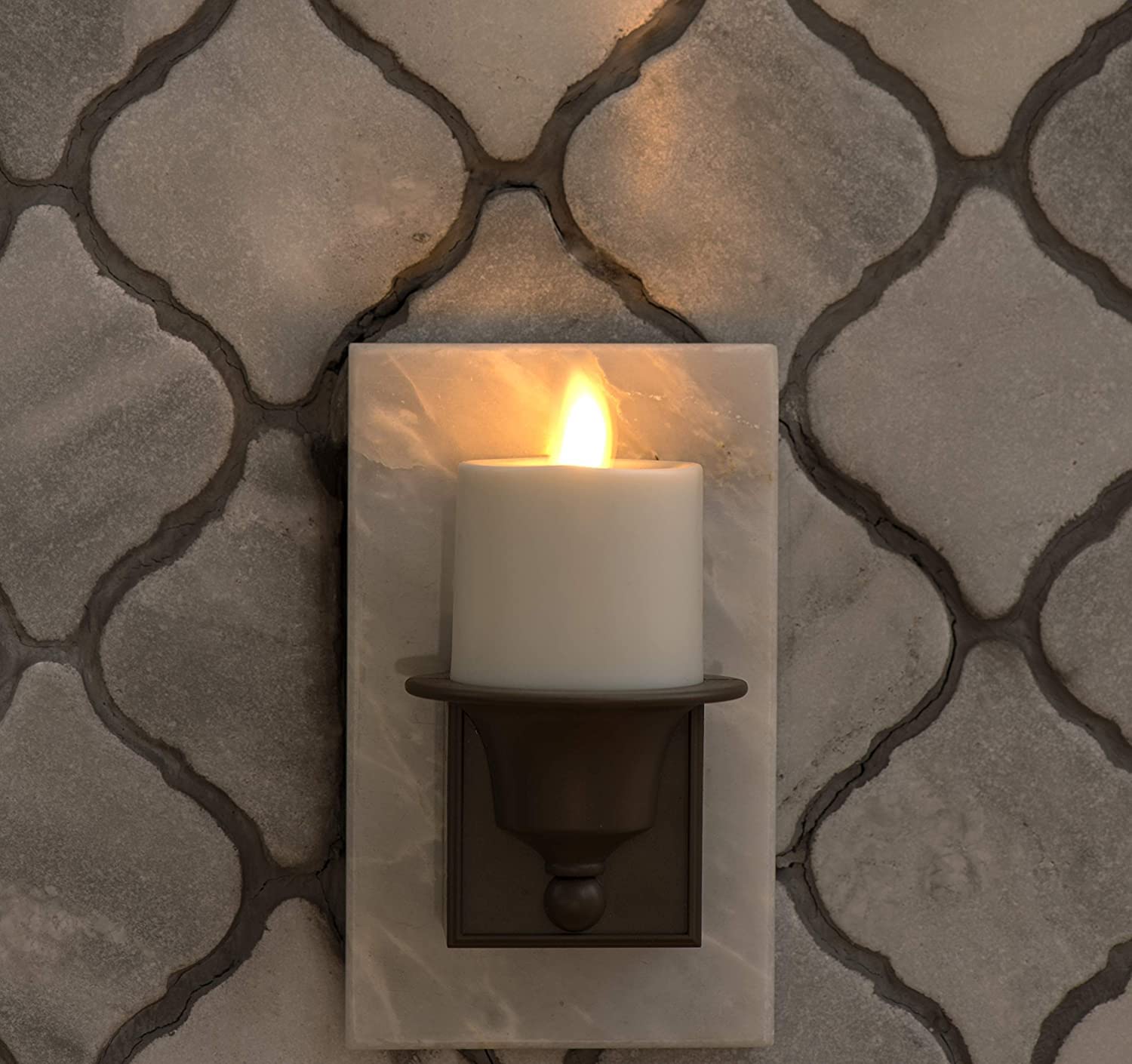 Luminara Flameless Candle Nightlight - Patented Flickering Real-Flame Effect Technology Mimics Real Candle - Plugs into Outlet - Dusk to Dawn Sensor Auto Switch On/Off - Safe for Families Kids Pets