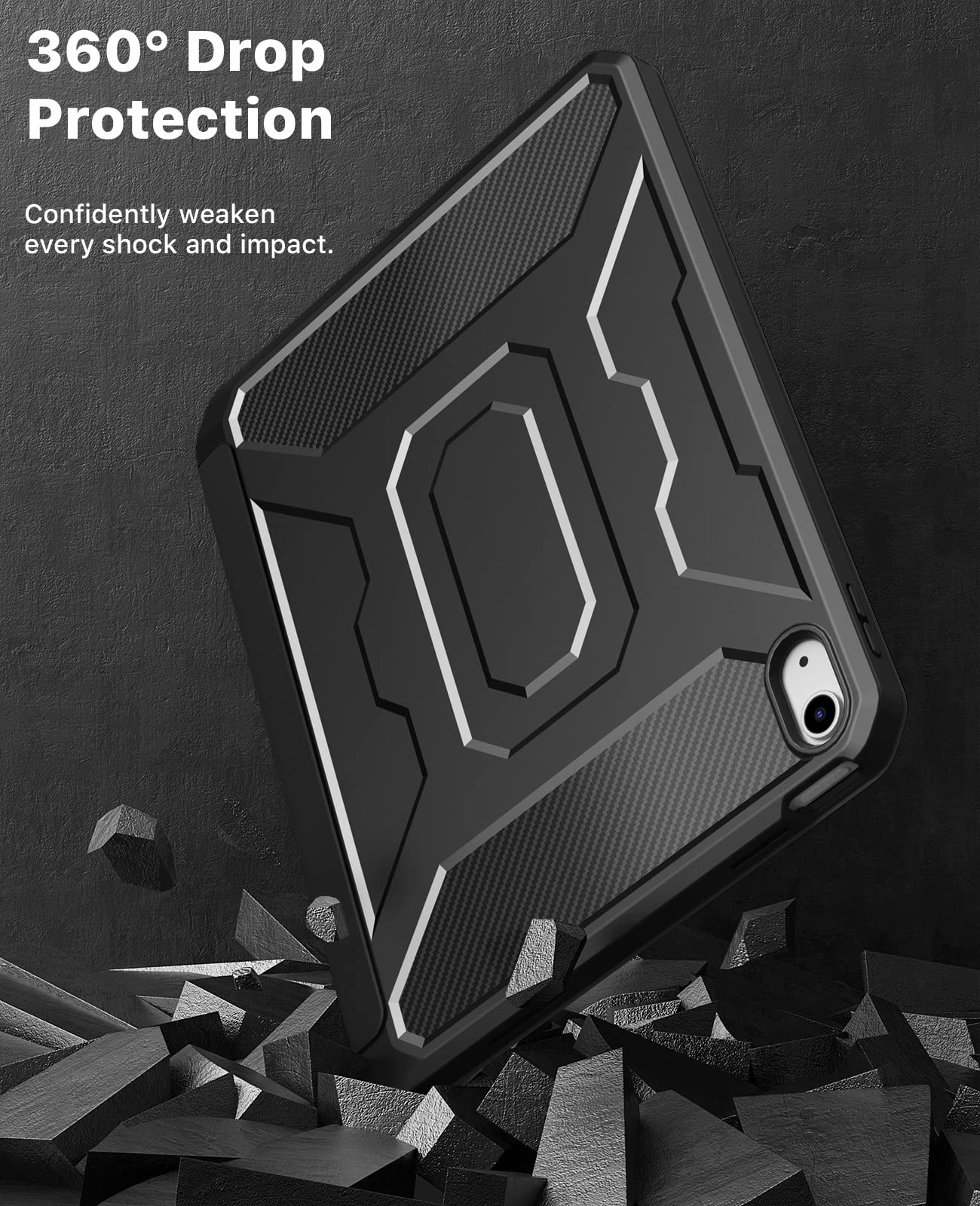 MoKo Case for New iPad 10th Generation 2022, Support Touch ID, Black