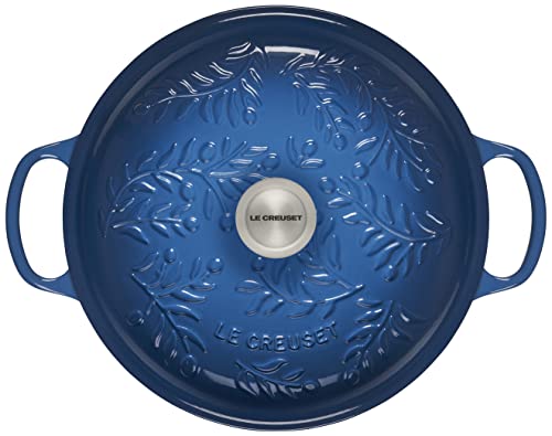 Le Creuset Olive Branch Collection Enameled Cast Iron Signature Braiser, 3.5 qt., Marseille with Embossed Lid