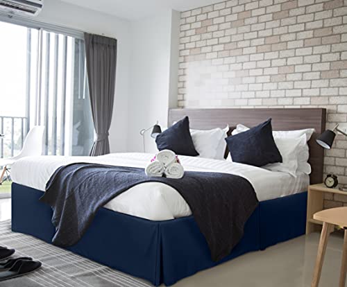 Utopia Bedding Queen Bed Skirt - Soft Quadruple Pleated Ruffle - Easy Fit with 16 Inch Tailored Drop - Hotel Quality, Shrinkage and Fade Resistant (Queen, Navy)