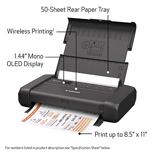 Pixma TR150 Wireless Mobile Printer with Airprint and Cloud Compatible, Black (Renewed) 4167C023 Bundle with Cleaning Cloth