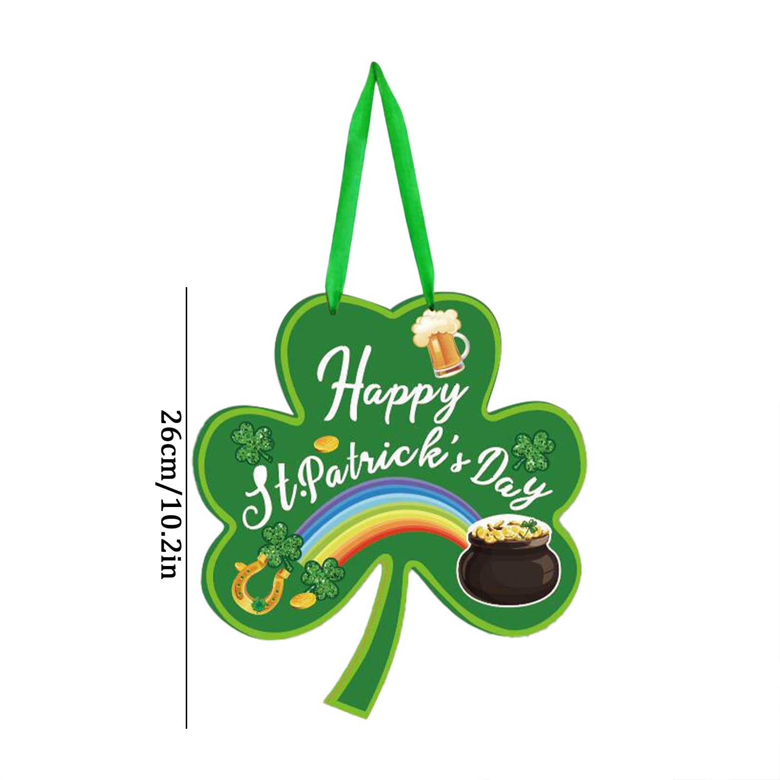 New Irish Festival Door Hangings for St. Patricks Day Parties Decorate Doors and Windows with Hangings Round Stained Glass Window Panel (Khaki, One Size)