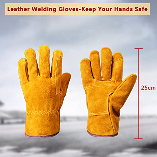 Melgweldr Welding Goggles Auto Darkening,Solar Auto Darkening Welding Glasses Over Glasses Welders Safety Protection PC Glasses with Welding Protective Gloves