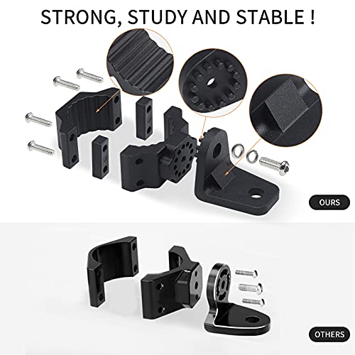 UTV Whip Mount, 2 pcs UTV Light Flag Mounts - Solid Heavy Duty Whip Light Mounting Bracket for Off-Road, Aluminium Alloy - 360° Rotating Flag Hole - Fits Perfect on 1.75" to 2" Roll Cage of UTV SXS