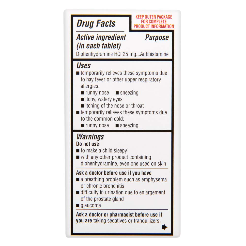 Rite Aid Antihistamine Allergy Relief with Diphenhydramine | Allergy Medicine | Easy-to-Swallow Small Tablet Size Allergy Relief | Common Cold & Respiratory Allergy Medication (200 Count)