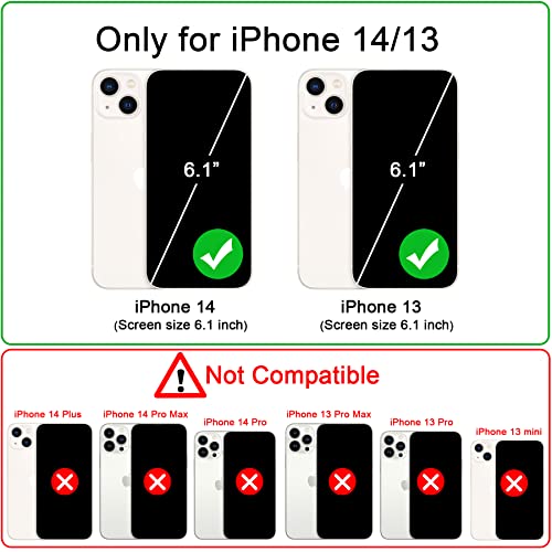 OWLSTAR Cute Neon for iPhone 14 Case & iPhone 13 Case Clear, Flexible Slim TPU Shockproof Transparent Bumper Protective Phone Case for Women and Girls (Hot Pink)