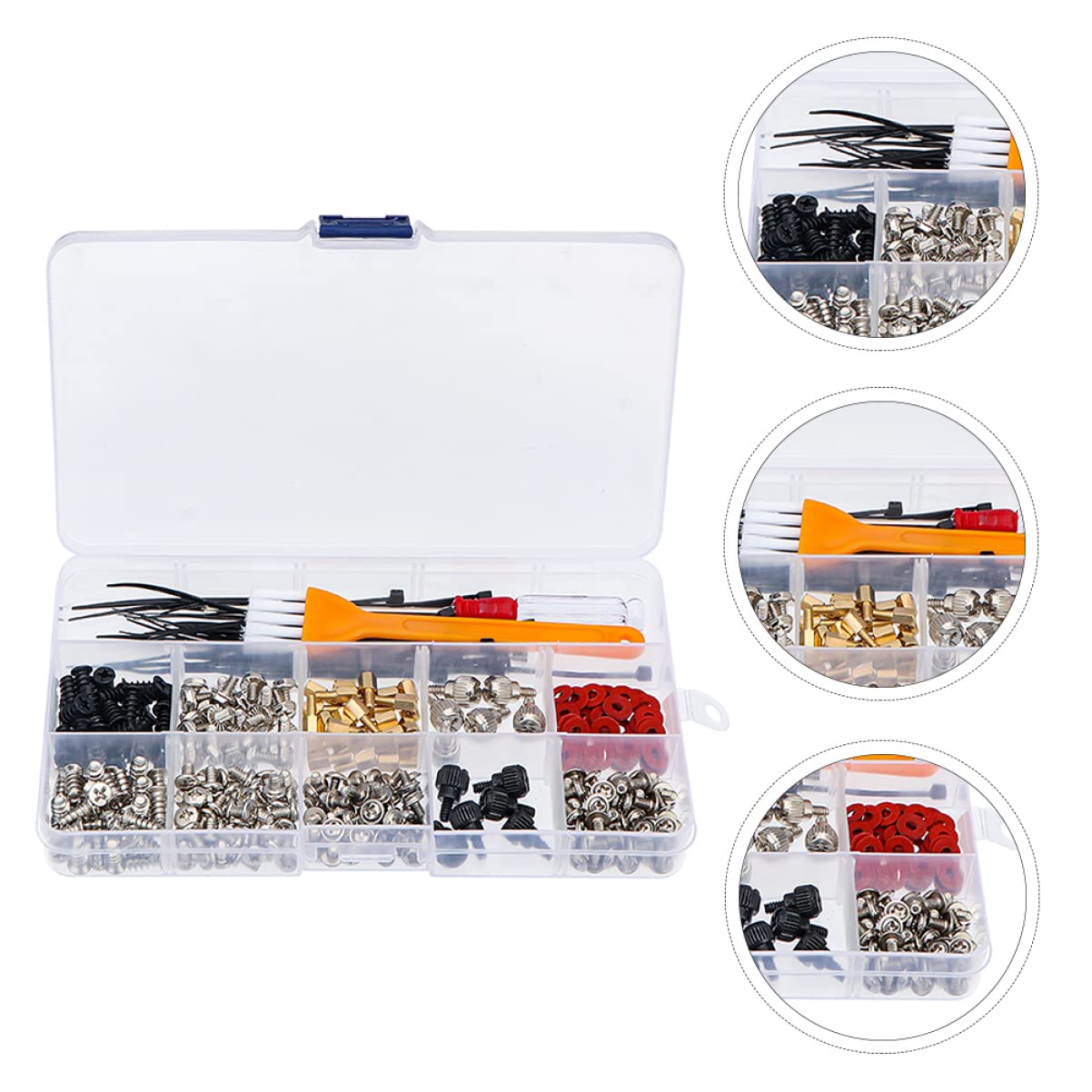 Mobestech Computer Screws Kit Tablet Holder Cable Ties 4pcs Computer Standoffs Spacer Motherboard standoffs Screws Assortment Kit Tablet Stand Cable Holder Computer Case Screws