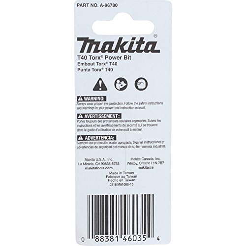 Makita A-96780 Impactx T40 Torx 2″ Power Bit, 2 Pack