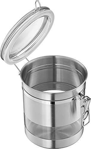 Le'raze Airtight Food Storage Container for Kitchen Counter with Window, Canister Set Ideal for Flour Tea, Sugar, Coffee, Candy, Cookie Jar with Clear Acrylic Lids & Locking Clamp