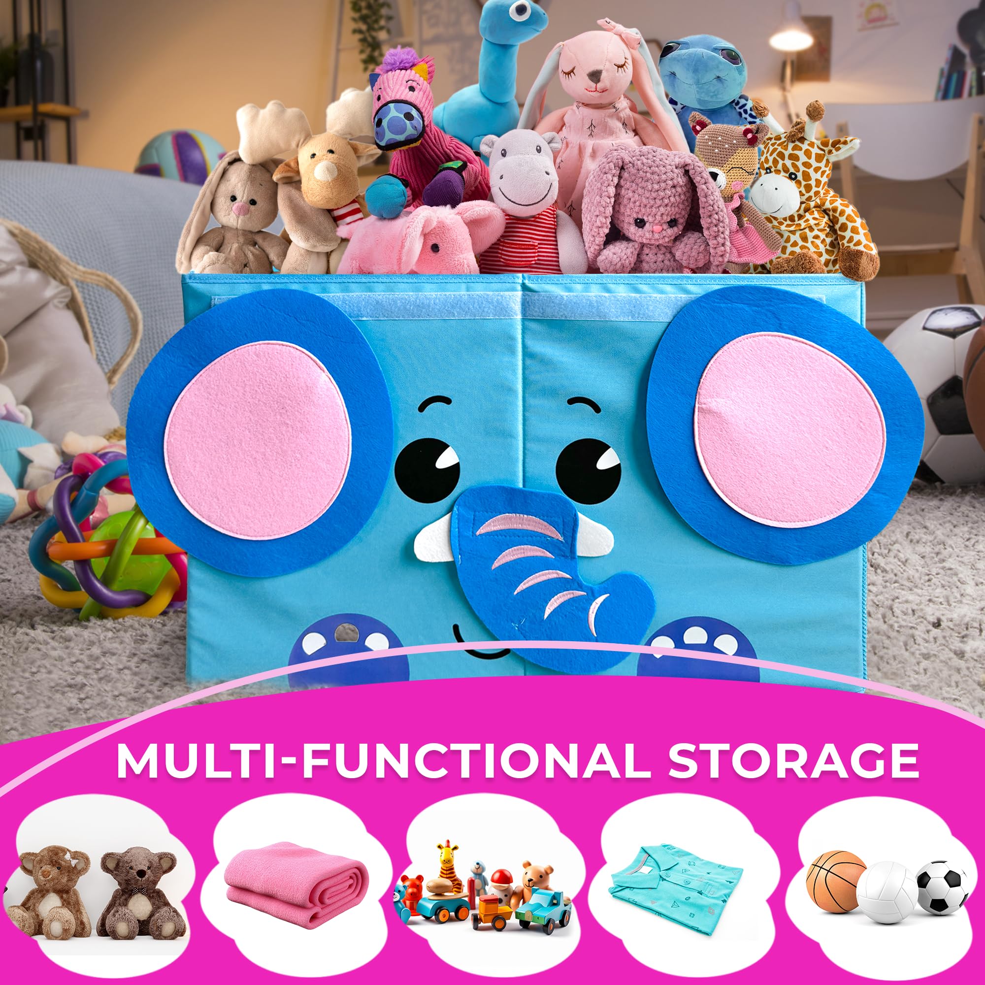 QUOKKA Toy Storage Box Elephant & Toy Storage Box Koala Playroom Organizers