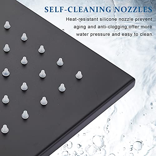 NeierThodore LED 16 Inch Square Shower Head Replacement with Rotatable Ball,Oil Rubbed Bronze