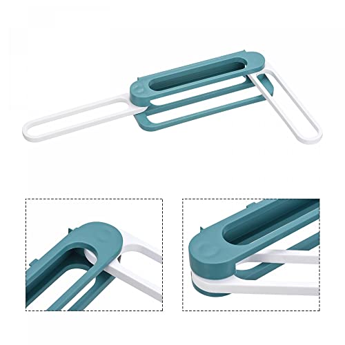 uxcell Folding Slipper Rack 4 in 1 Wall Mounted Hanging Shoes Hanger Organizer Blue 2 Pcs