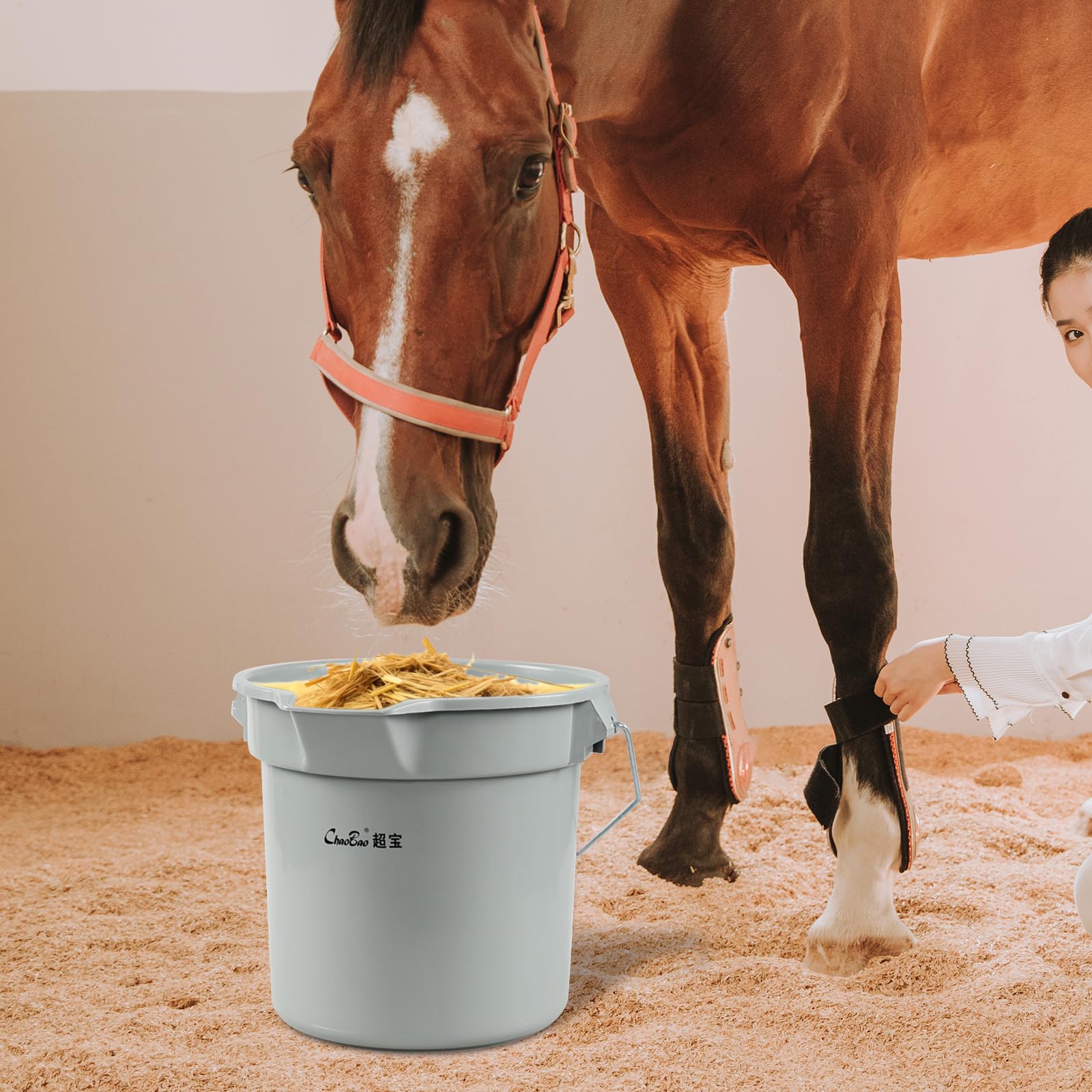 Morcte 3.5 Gallon Heavy Duty Plastic Cleaning Bucket Pail with Portable Handle, 4 Pack Commercial Round Utility Cleaning Pail, Gray