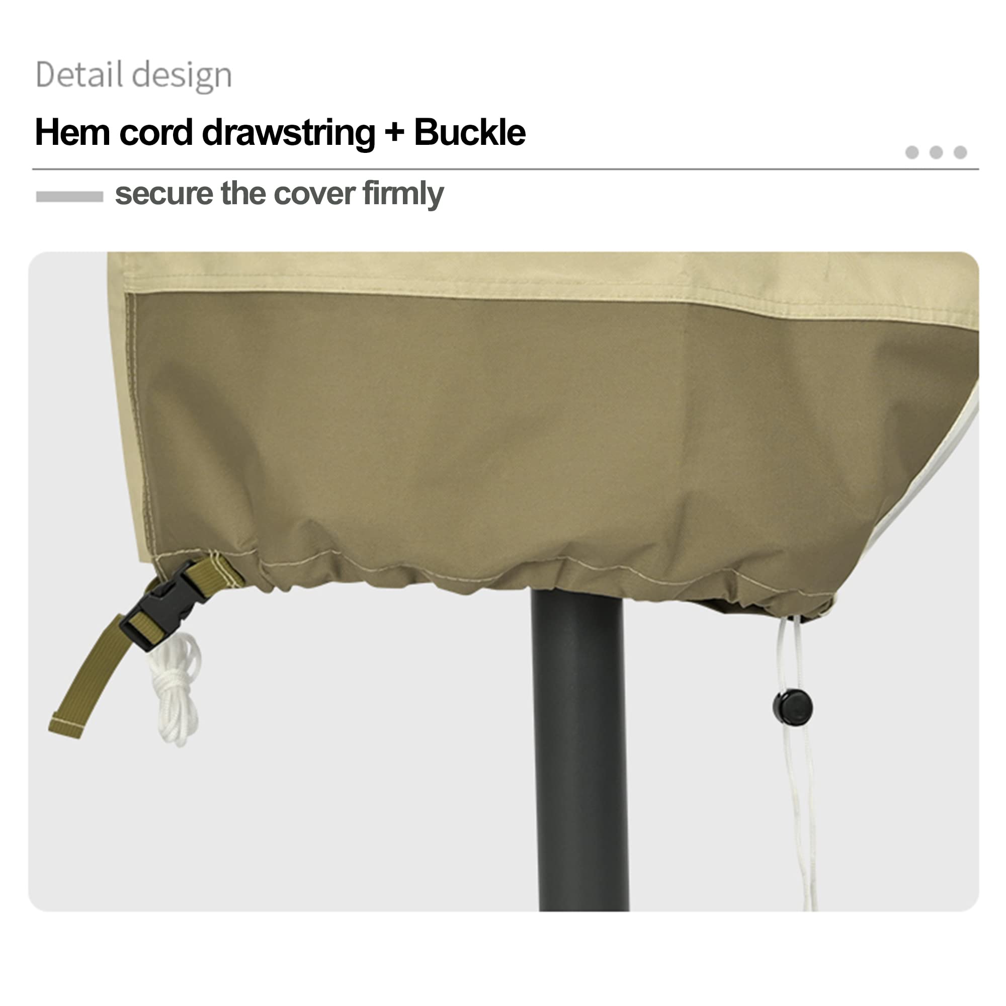 Outdoor Patio Banana Umbrella 600D Waterproof Cover for 9-13 FT Offset Cantilever Banana Umbrella (Beige)