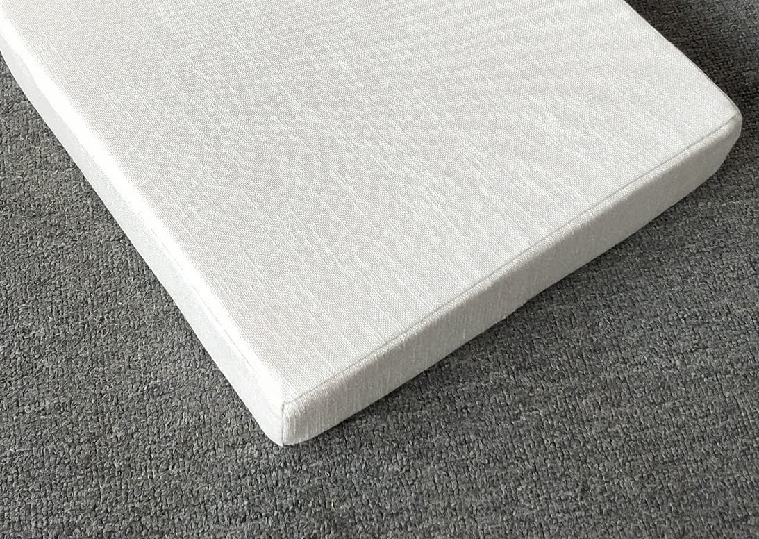 Kiyeocca Custom Bench Cushion Cover, Window Seat Cushion Cover Indoor, Custom Size Bench Seat Cushion Cover, Storage Bench Padding Cover, White Cover for Bench Cushion