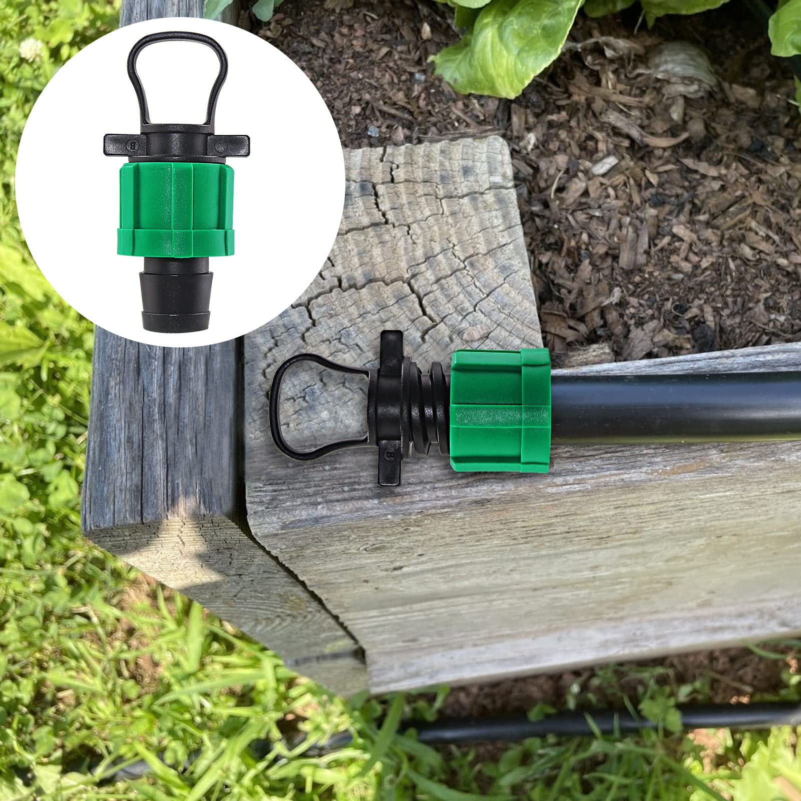 Moicstiy 12Pcs 1/2 Inch Drip Irrigation Tubing End Cap Plug Universal End Cap Fitting for 16-17mm Drip Tape Tubing