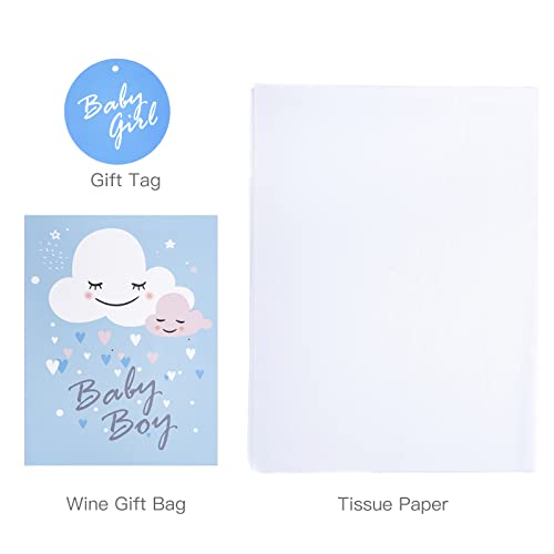 MAYPLUSS 16" Extra Large Gift Bag with Greeting Card and White Tissue Paper - Baby Boy 3D Making Design