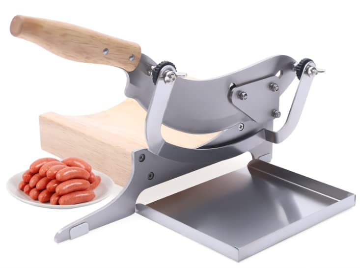 Manual Frozen Meat Slicer Stainless Steel Ham Cutting Machine Manual Meat Bone Cutter Rib Slicer Beef Slicer Machine Kitchen Meat Cutter Machine Hand Sausage Bacon Mutton Slicer Slicing Machine