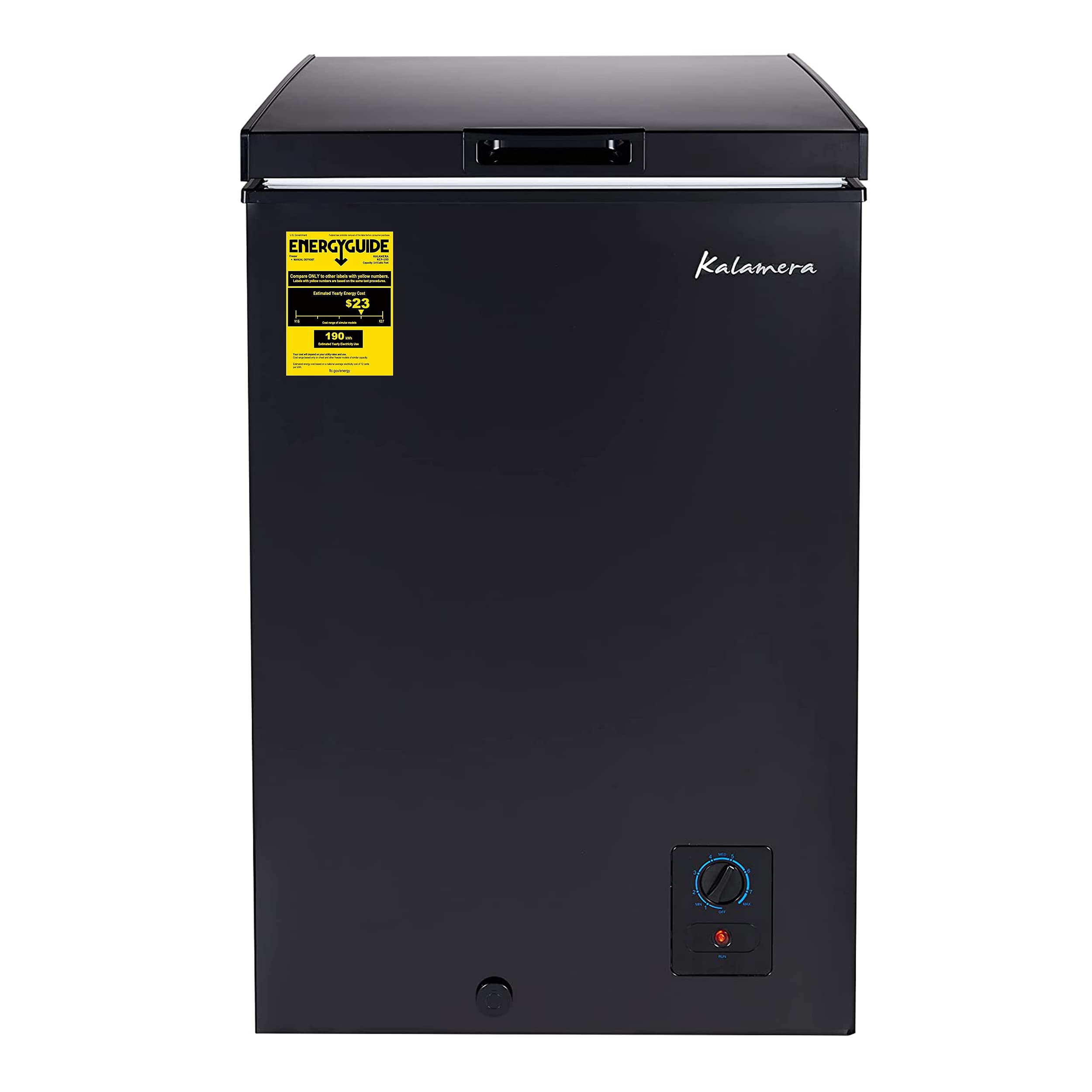 Kalamera. 3.5 Cu.ft Chest Freezer-Freestanding For Home/Apart With Lowest -4℉ Black, KCF-100-SS