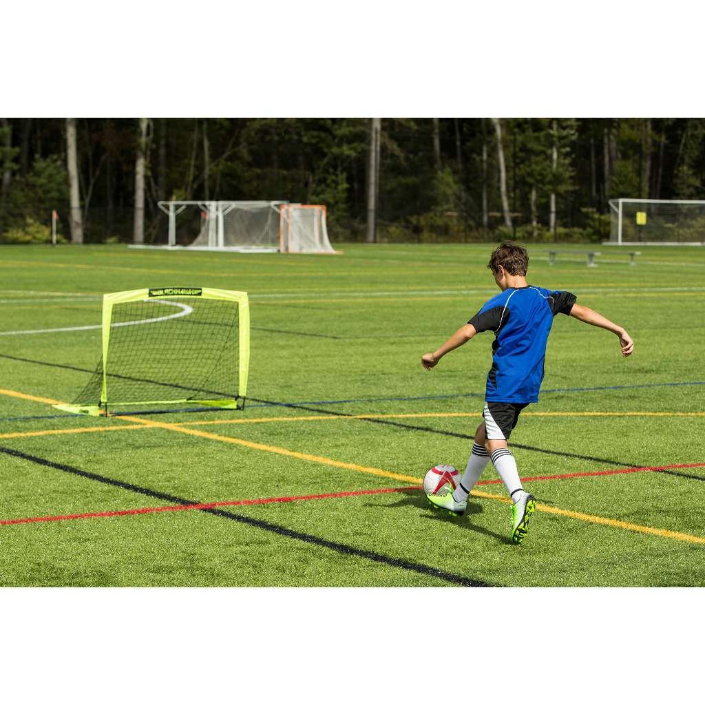 Franklin Sports Blackhawk Backyard Soccer Goal - Portable Kids Soccer Net - Pop Up Folding Indoor + Outdoor Goals - 4' x 3' - Optic Yellow