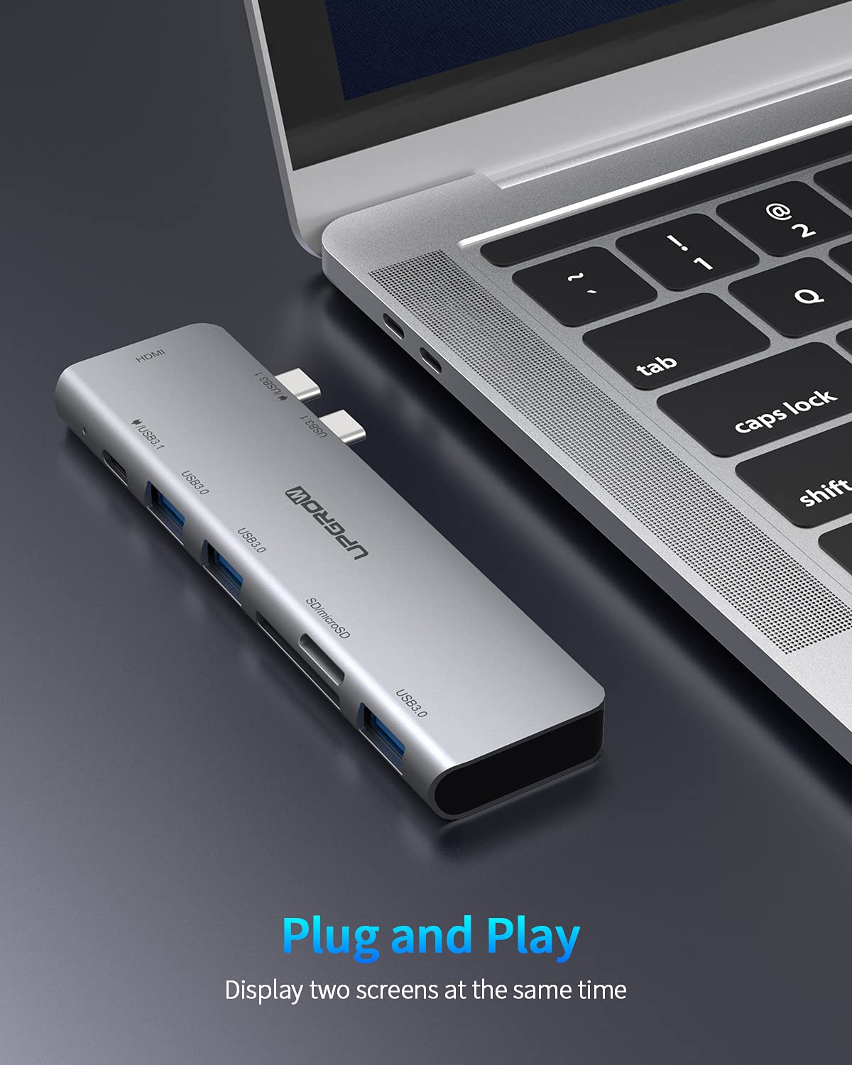 USB C Hub for MacBook, PowerExpand Direct 7-in-2 USB C Adapter Compatible with Thunderbolt 3 USB C Port, 100W Power Delivery, 4K HDMI, USB C and 2 USB A Data Ports, SD and microSD Card Reader
