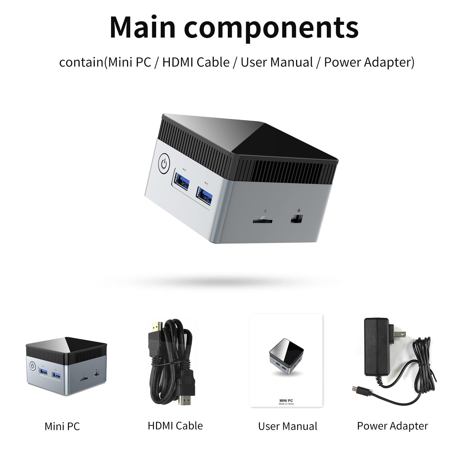 Mini PC Pro Computers with Intel 11th Gen 4 Cores N5105 8GB DDR4+256GB SSD, Portable Mini Desktop Computer Support Dual HDMI 4K /USB 3.0/Gigabit Ethernet/WiFi/BT4.2
