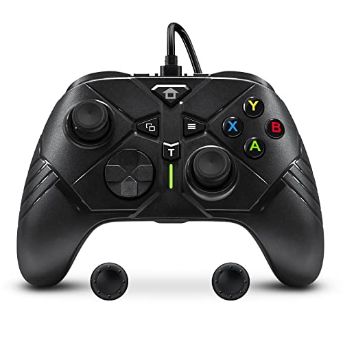 Miss Home Black Xbox One Wired Controller with Back Button, Gaming Joypad Controllers with 3.5mm Audio Jack for Xbox One/S/X/PC Windows 10 Game Control with Button Caps