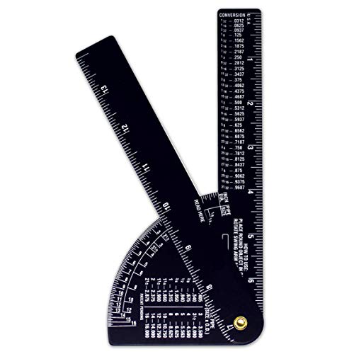 Pipe Caliper/Diameter Caliper and Ruler - Fractional – Black Anodized Aluminum