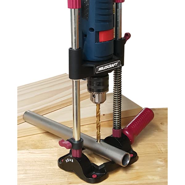 Milescraft 1368 DrillMate Portable Drill Guide - NO CHUCK. Must have 43mm Diameter Collar International Style Drills. Multi-Angle Drilling with Control Spring. NOT FOR MOST DRILLS|Black