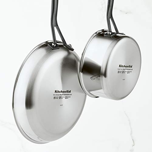 KitchenAid 5-Ply Clad Polished Stainless Steel Fry Pan/Skillet, 12.25 Inch