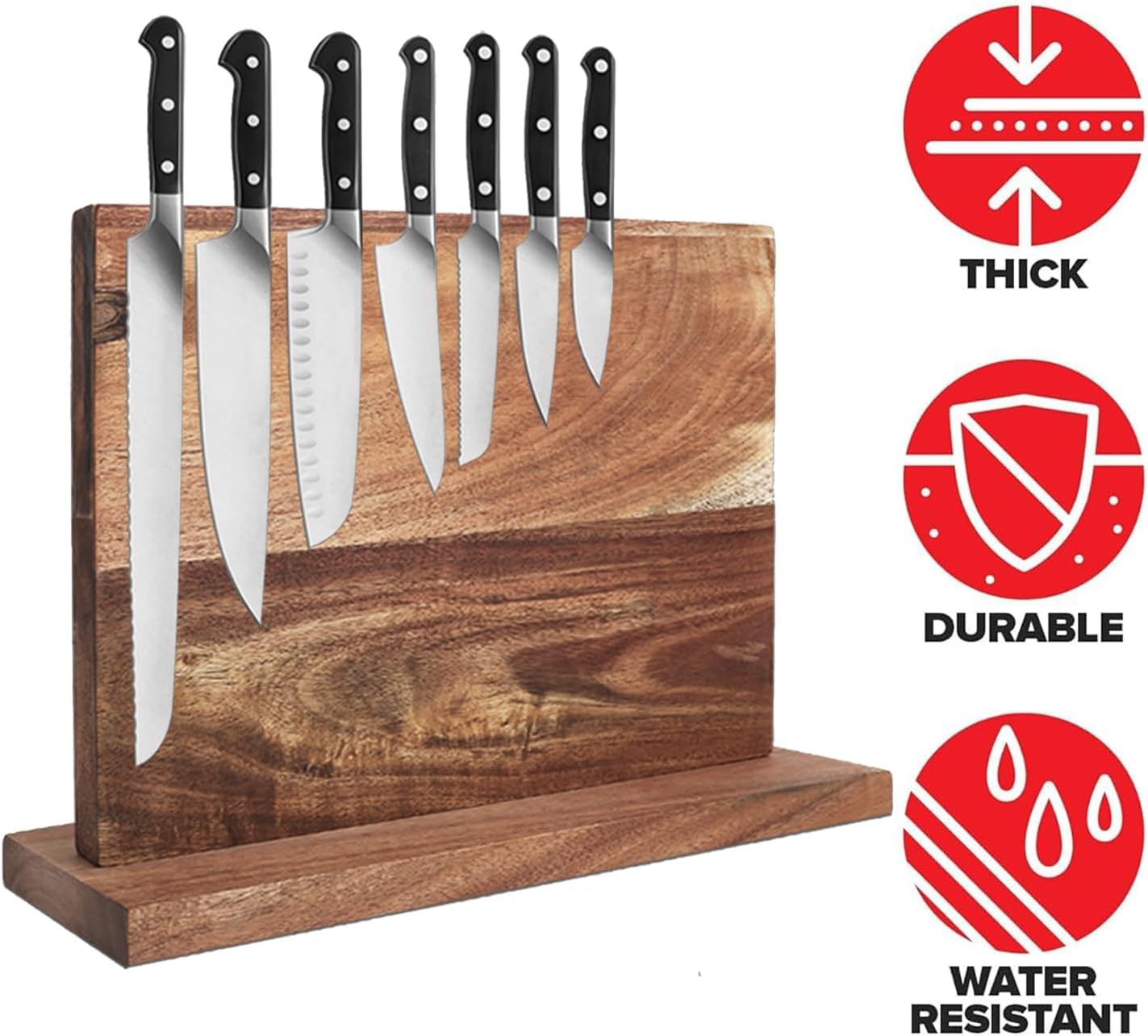 Magnetic Knife Holder Stand Including Strong Adhesive Tape, 4 Screws & Screw Driver, Strong Magnetic Knife Rack for Kitchen Organizing, Magnetic Strip Self Adhesive