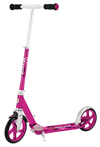 Razor A3 Kick Scooter for Kids β Foldable, Lightweight, Large Wheels, Front Vibration Reducing System, Adjustable Handlebars & A5 LUX Kick Scooter - Pink - FFP,38.6 Inch
