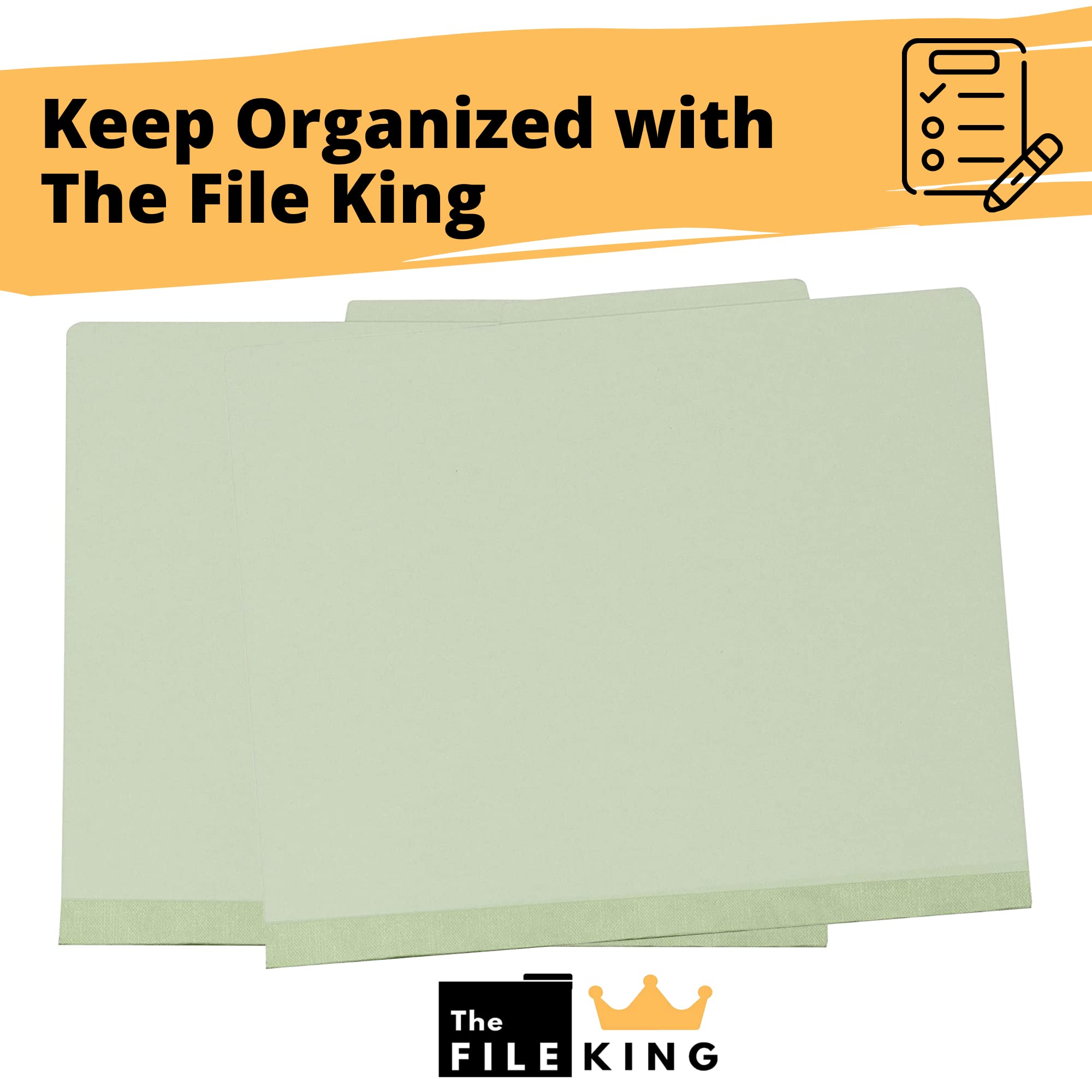 The File King Classification Folders 2 Dividers Letter Size - Light Green, 10 Pack | Pressboard Classification Folder | 2-Inch Expansion | Made in USA | Medical File Folders with Dividers and Prongs