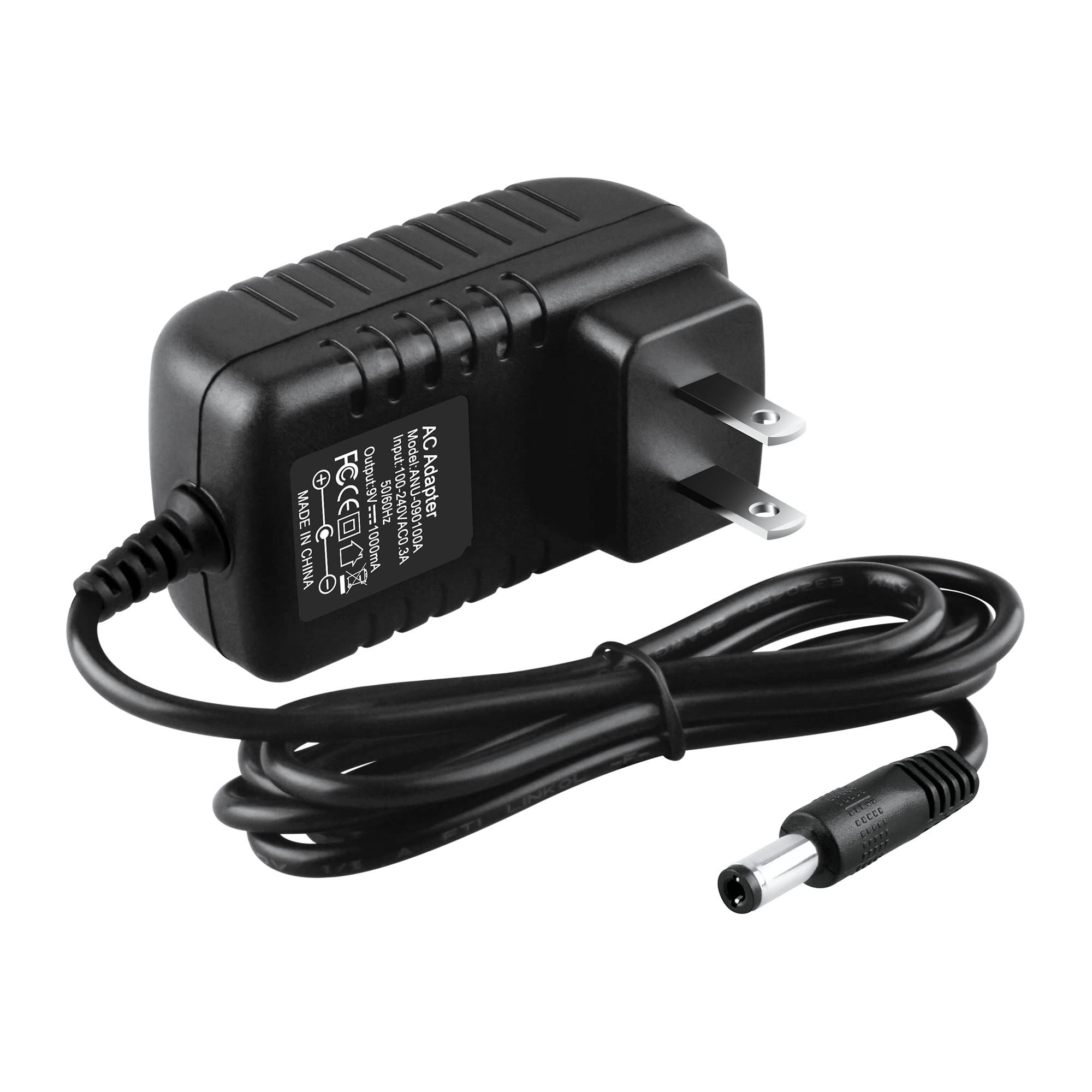 PBJYXSPED 9V 9-Volt 1A 1000mA AC Adapter to DC Power Supply Charger Cord 5.5/2.1mm Plug with Negative Center