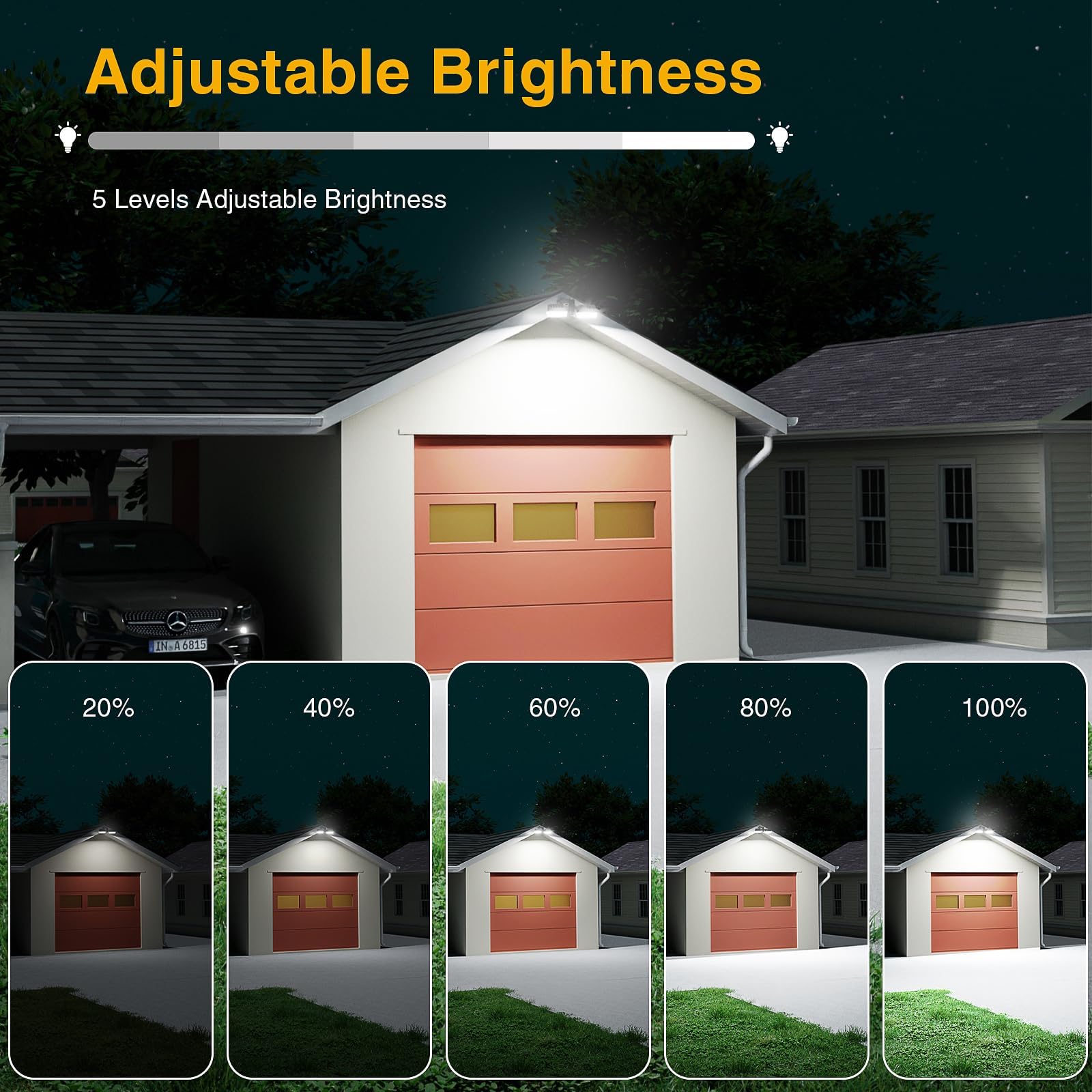Onforu 100W LED Barn Light Dual-Head with Timer, Dusk to Dawn Outdoor Flood Lighting with Remote, 6500K Daylight 10000lm Adjustable Brightness, IP65 Waterproof Street Area Light for Yard Garage Barns
