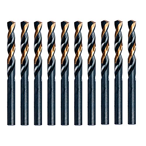 MAXTOOL 5/64" 10pcs Identical Screw Machine Drills HSS M2 Twist Stub Drill Bits Black-Bronze Fully Ground Straight Shank Short Drills; SMF02H10R05P10