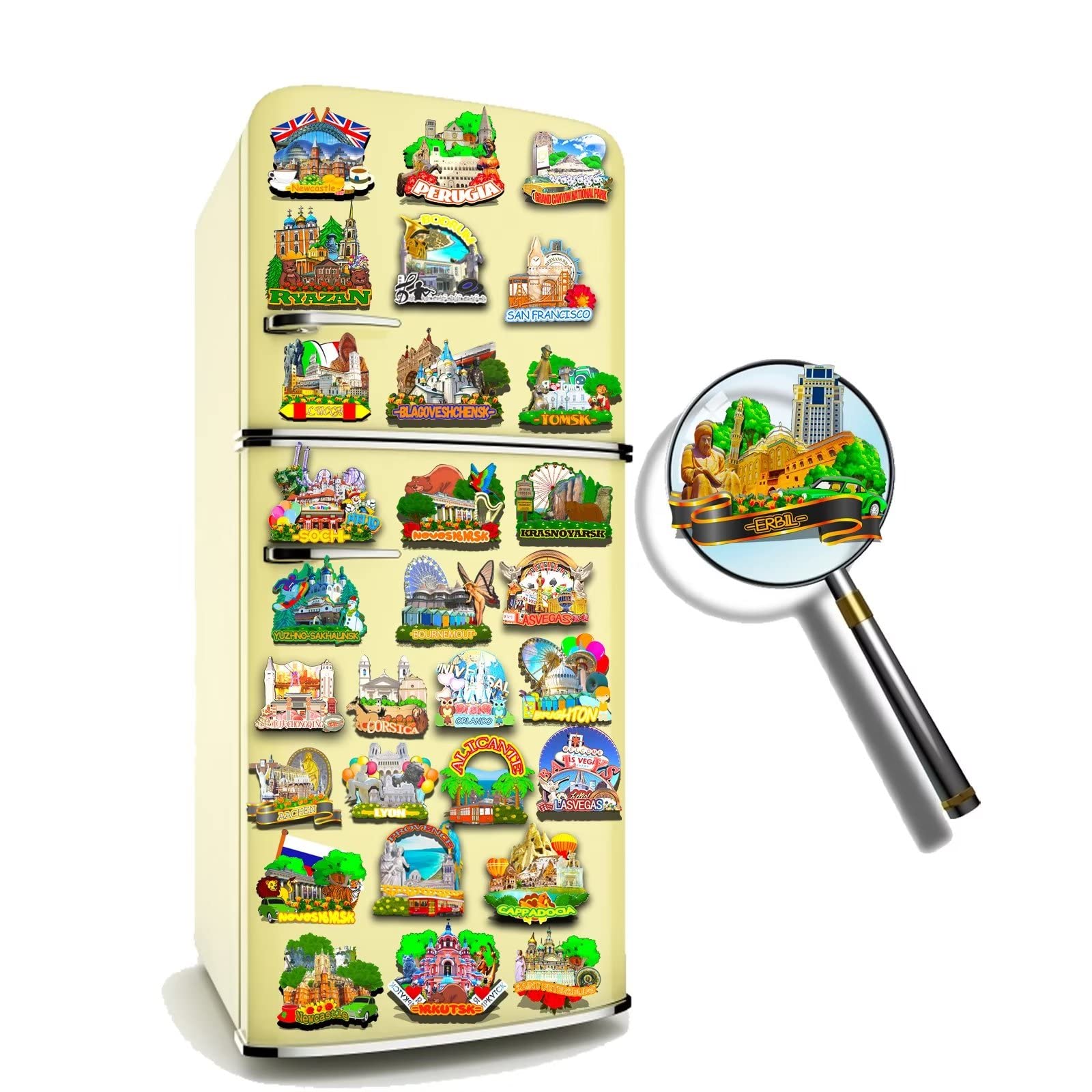 Iraq Erbil Magnet Fridge Magnet Wooden 3D Landmarks Travel Collectible Souvenirs Decoration Handmade -649
